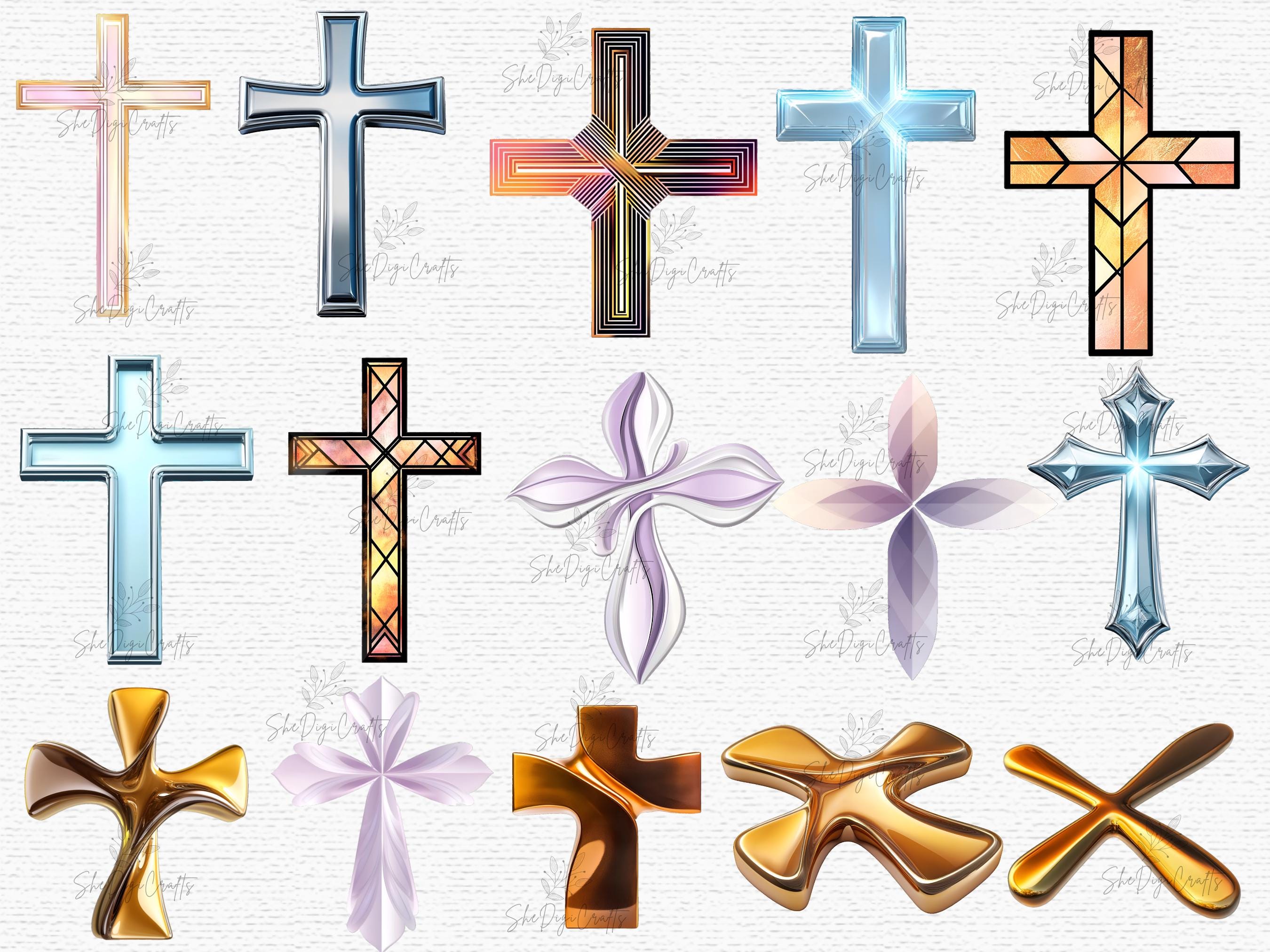 Gold Baptism Clipart Christian PNG SVG, Elegant Religious Cross Dove ...