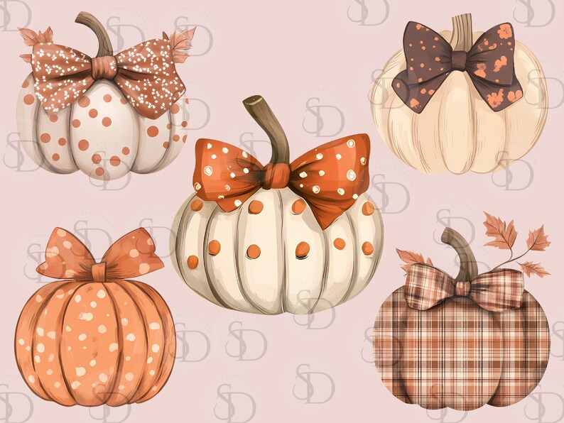 50 Set Fall Pumpkins Clipart PNG Autumn Watercolor Bundle Thanksgiving ...