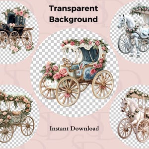 Floral Horse-drawn Carriage PNG Clipart Fairytale Weddings Princess ...