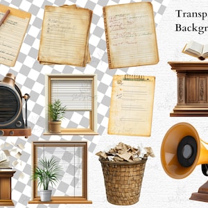 Vintage Watercolor School Clipart Bundle Png Svg, Retro Classroom Decor ...