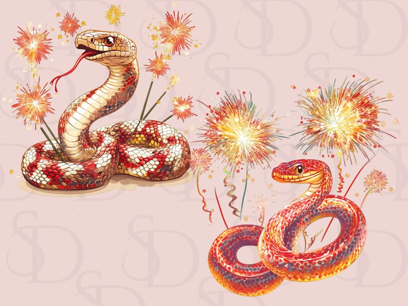 Colorful Snake Fireworks Clipart PNG Files Vibrant Snake Illustration ...