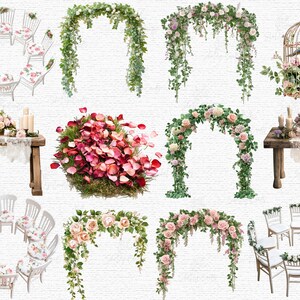 Printable Wedding Clipart Rustic Garden Party Florals Greenery Wreaths ...
