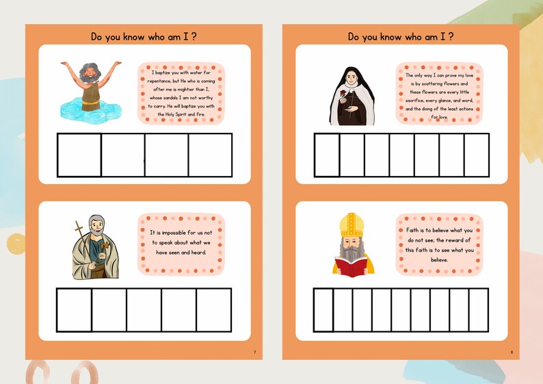 Who Am I Bible Characters and Saints - Etsy