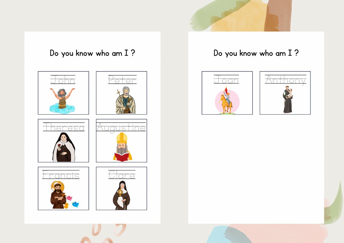 Who Am I Bible Characters and Saints - Etsy