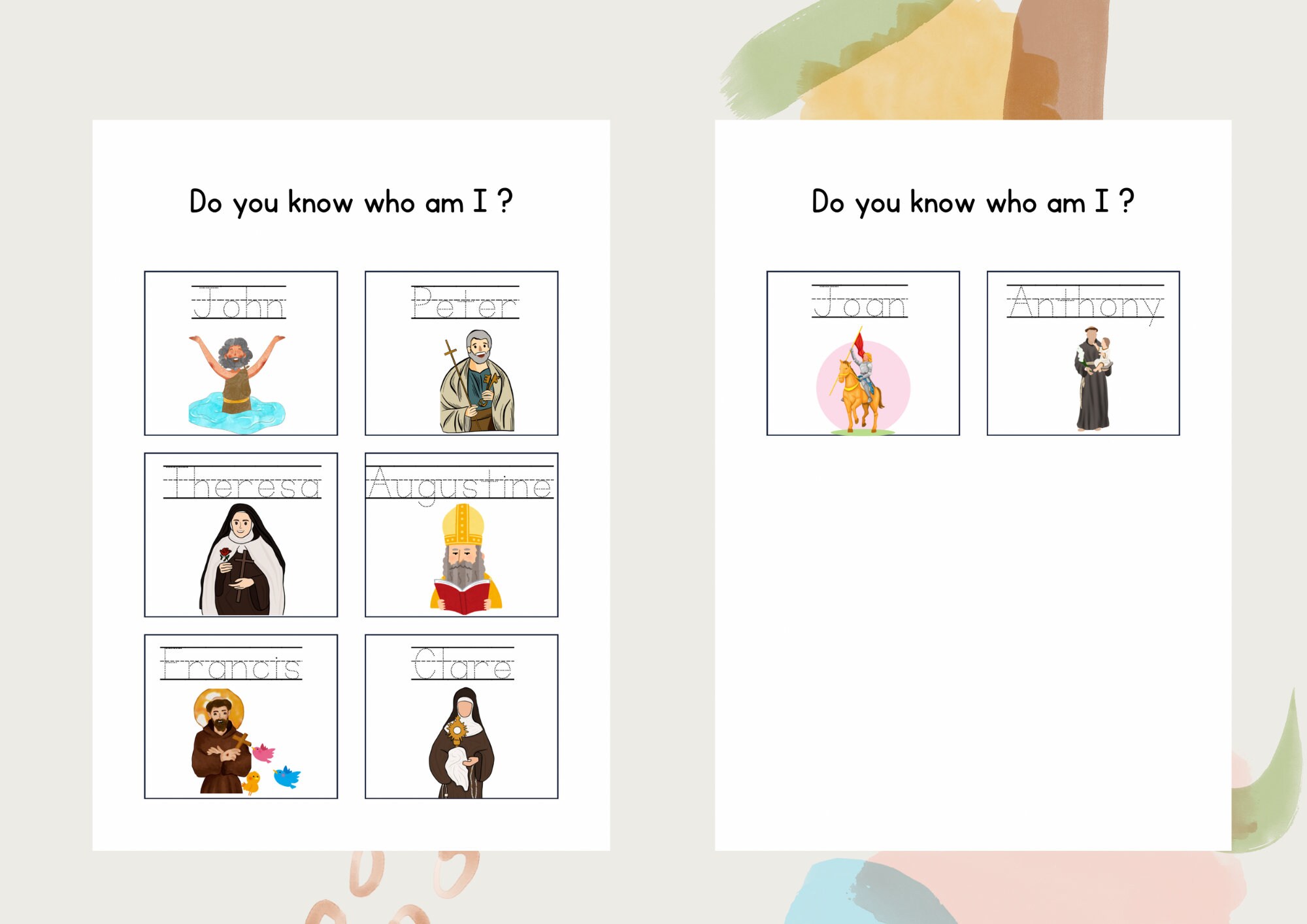 Who Am I Bible Characters and Saints - Etsy