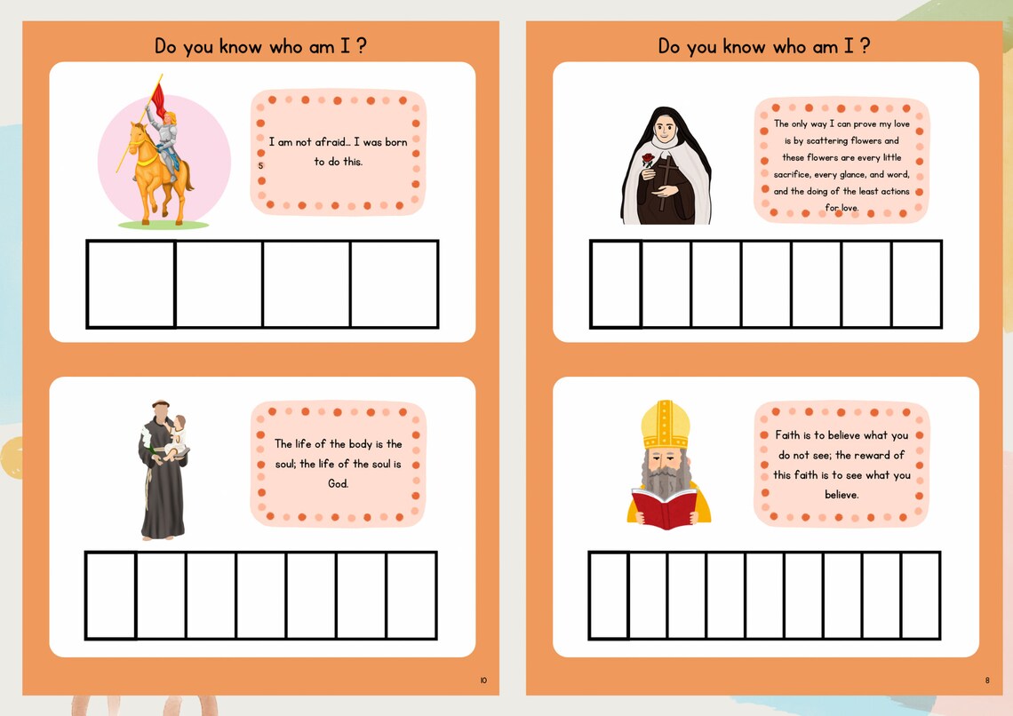 Who Am I Bible Characters and Saints - Etsy