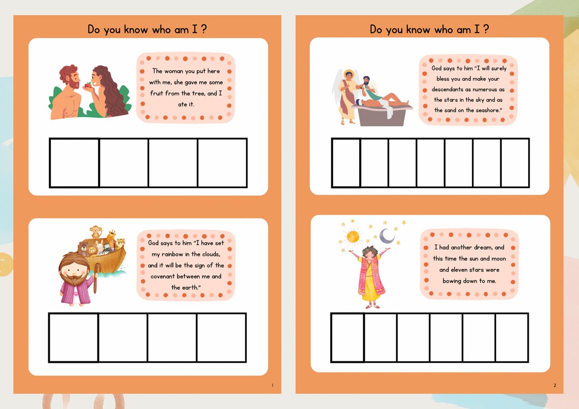 Who Am I Bible Characters and Saints - Etsy