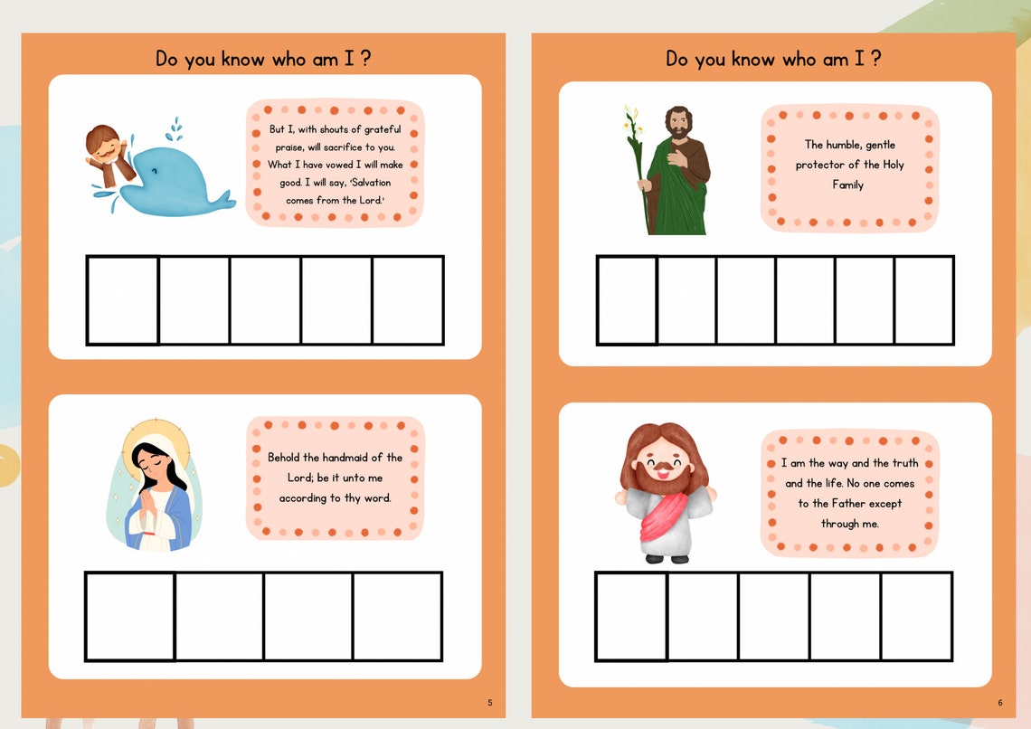 Who Am I Bible Characters and Saints - Etsy