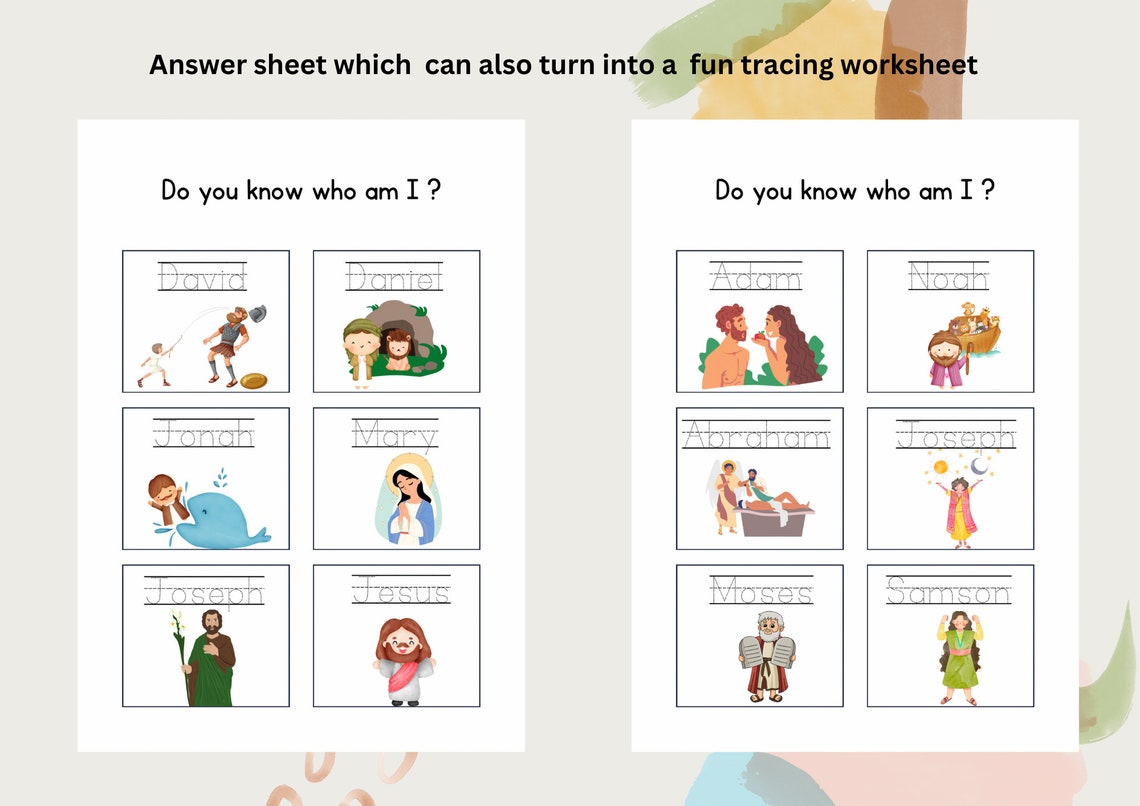 Who Am I Bible Characters and Saints - Etsy