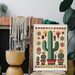 Vintage Cactus Print Mexican Wall Poster Traditional Art Print Latin ...