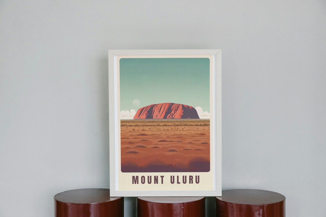 Uluru Poster Ayers Rock Australian Art Print Australian Culture Travel ...