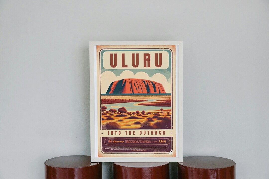 Uluru Poster Ayers Rock Australian Art Print Australian Culture Travel ...