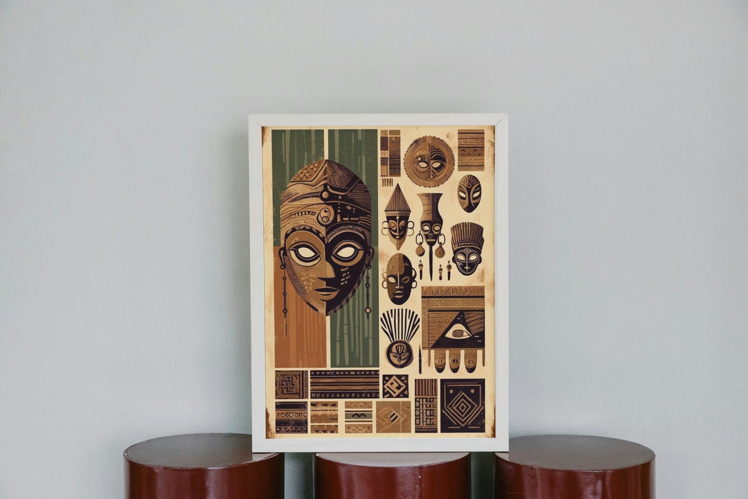 African Art Print Traditional Masks Traditional Art Print Cultural Art ...