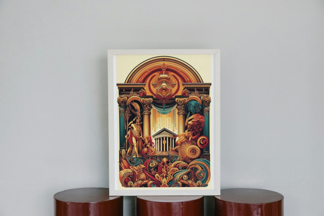 Roman Empire Art Print Abstract Wall Poster Traditional Art Print Roman ...
