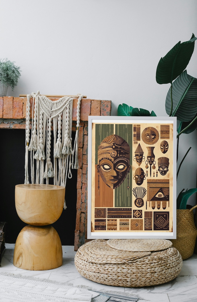 African Art Print Traditional Masks Traditional Art Print Cultural Art ...