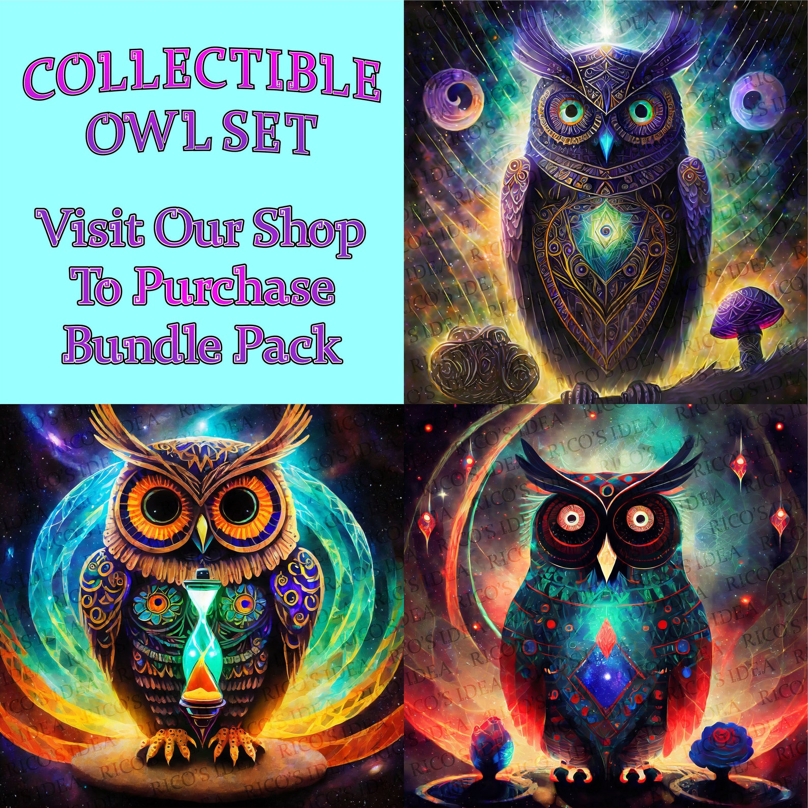 Perspective Owl, Psychedelic Art, Digital Art, Digital Download ...
