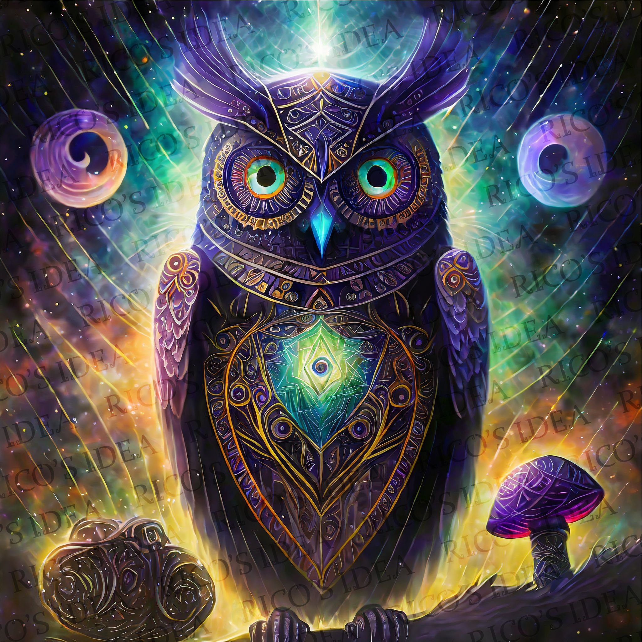 Perspective Owl, Psychedelic Art, Digital Art, Digital Download ...