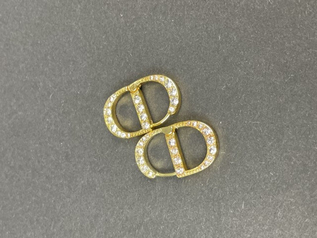 Vintage Christian Dior CD Logo Gold Tone Stylish Hoop Earings - Etsy