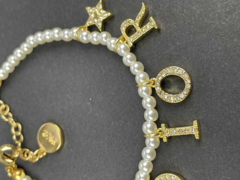 Vintage Christian Dior Logo Gold Letters With Star Charms Bracelet - Etsy