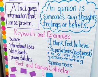 Fact Vs. Opinion Anchor Chart - Etsy