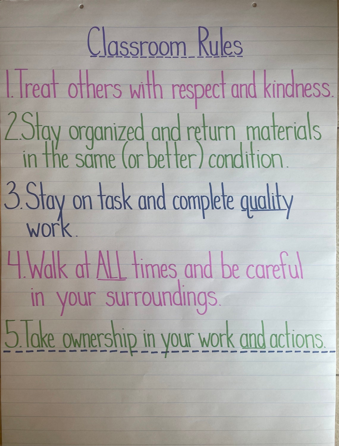 Laminated Class Rules Expectations Primary Kindergarten Anchor Chart ...