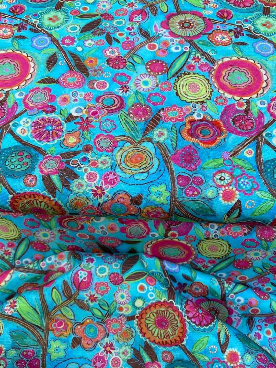 FLORAL VINE Fabric - Etsy