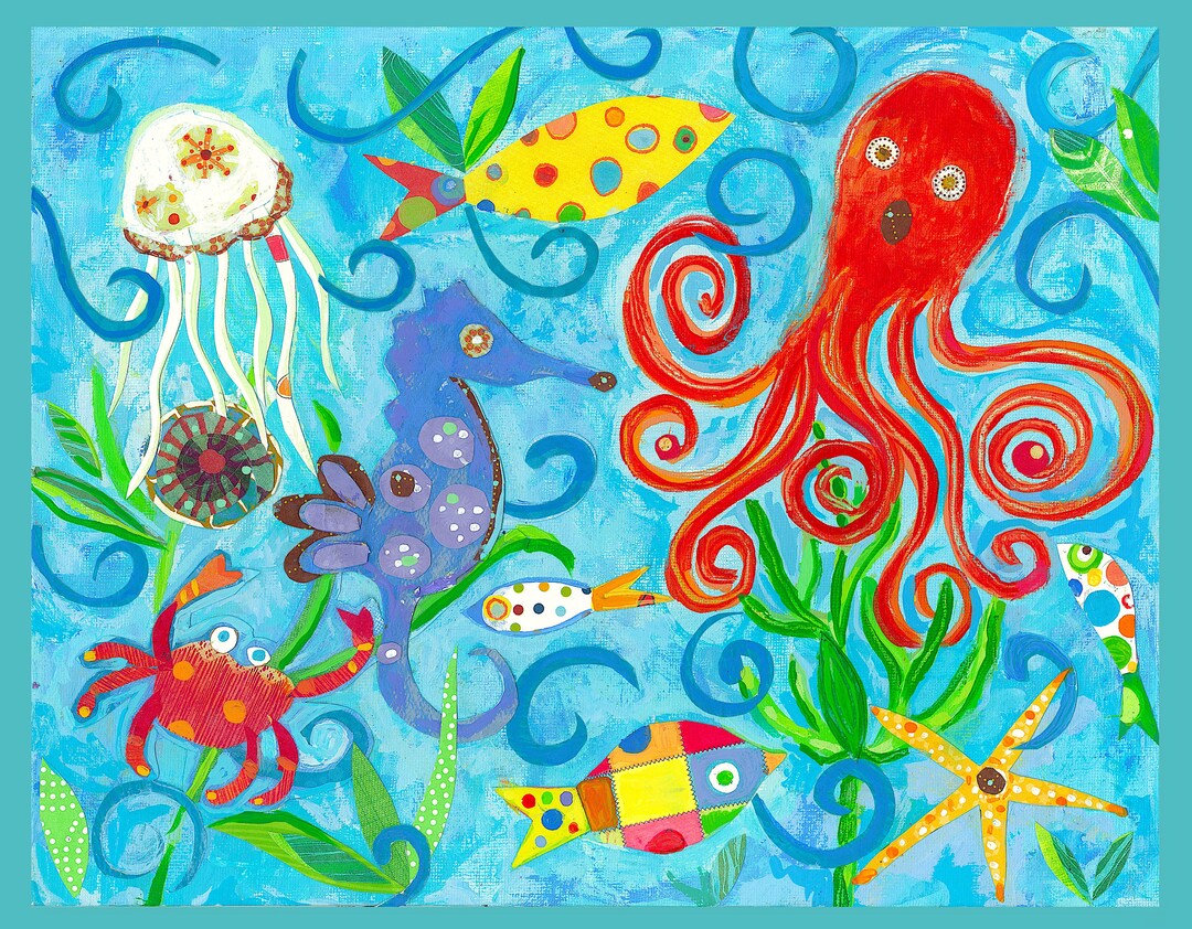 Sea Creatures on Fabric - Etsy