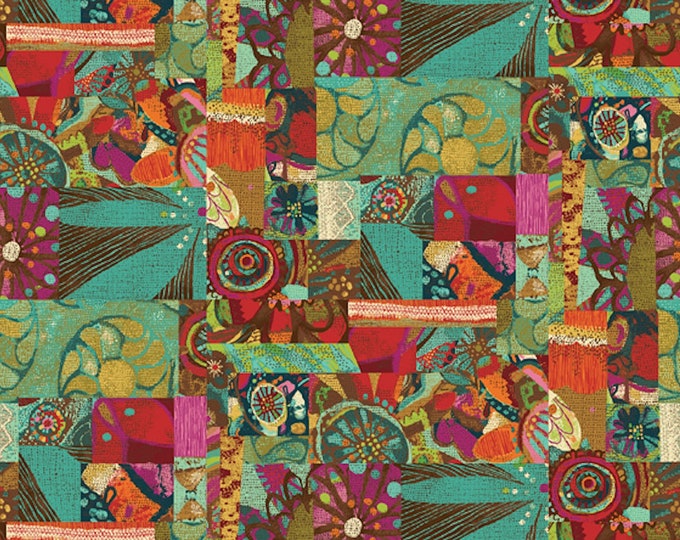 Patchwork Collage Fabric - Etsy