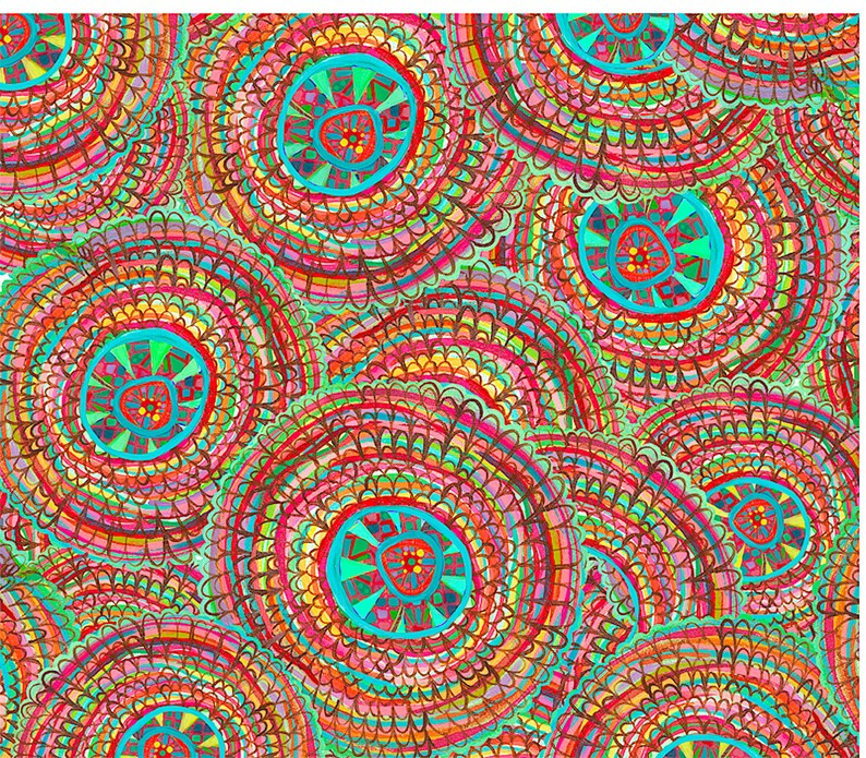 Colorful Circles Fabric Pattern - Etsy