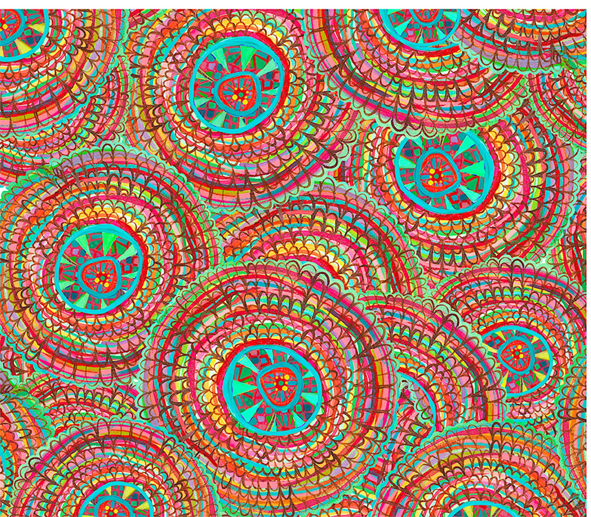 Colorful Circles Fabric Pattern - Etsy