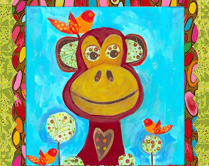 New Monkey Fabric Block 18"x 21" - Etsy