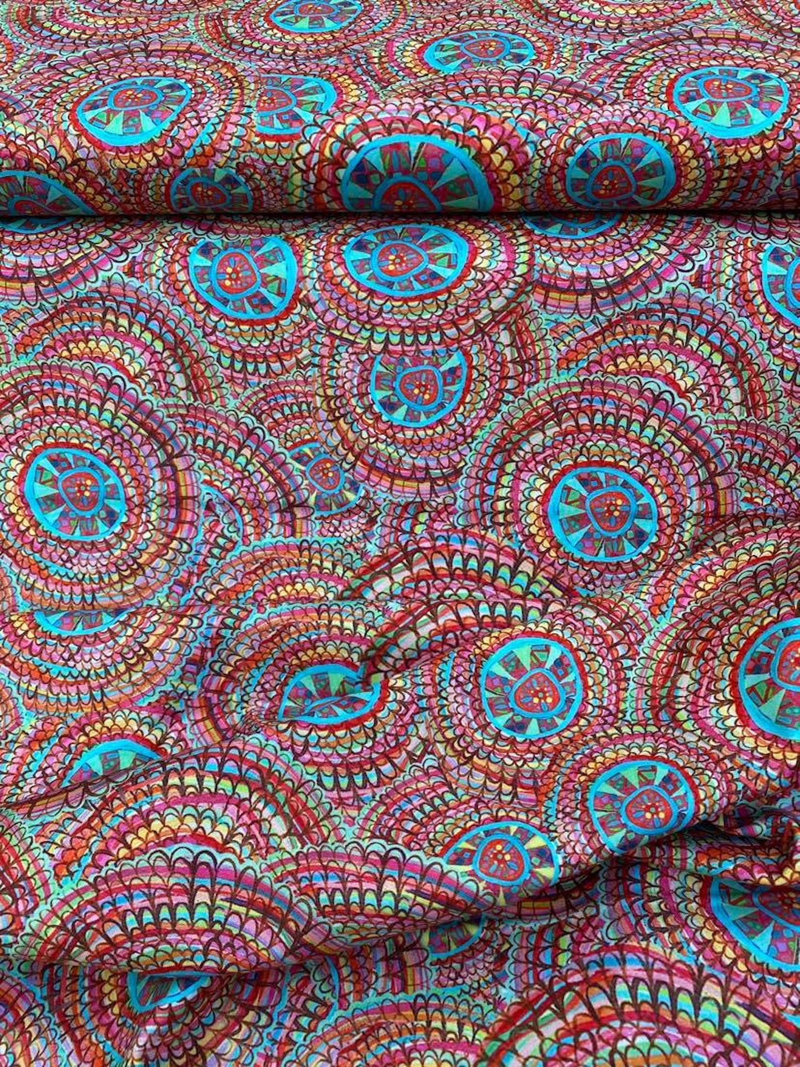 Colorful Circles Fabric Pattern - Etsy