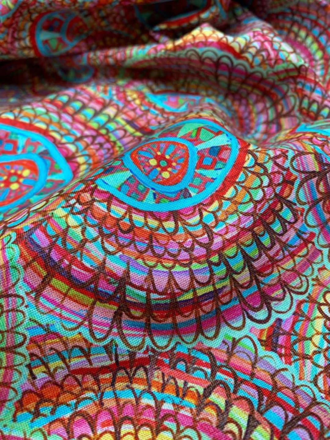 Colorful Circles Fabric Pattern - Etsy