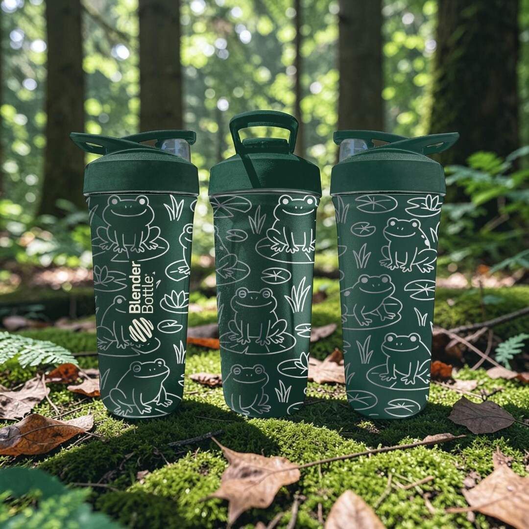 Cute Frog Engraved Blenderbottle Shaker Cup – Frog Pond Wrap – 24oz ...