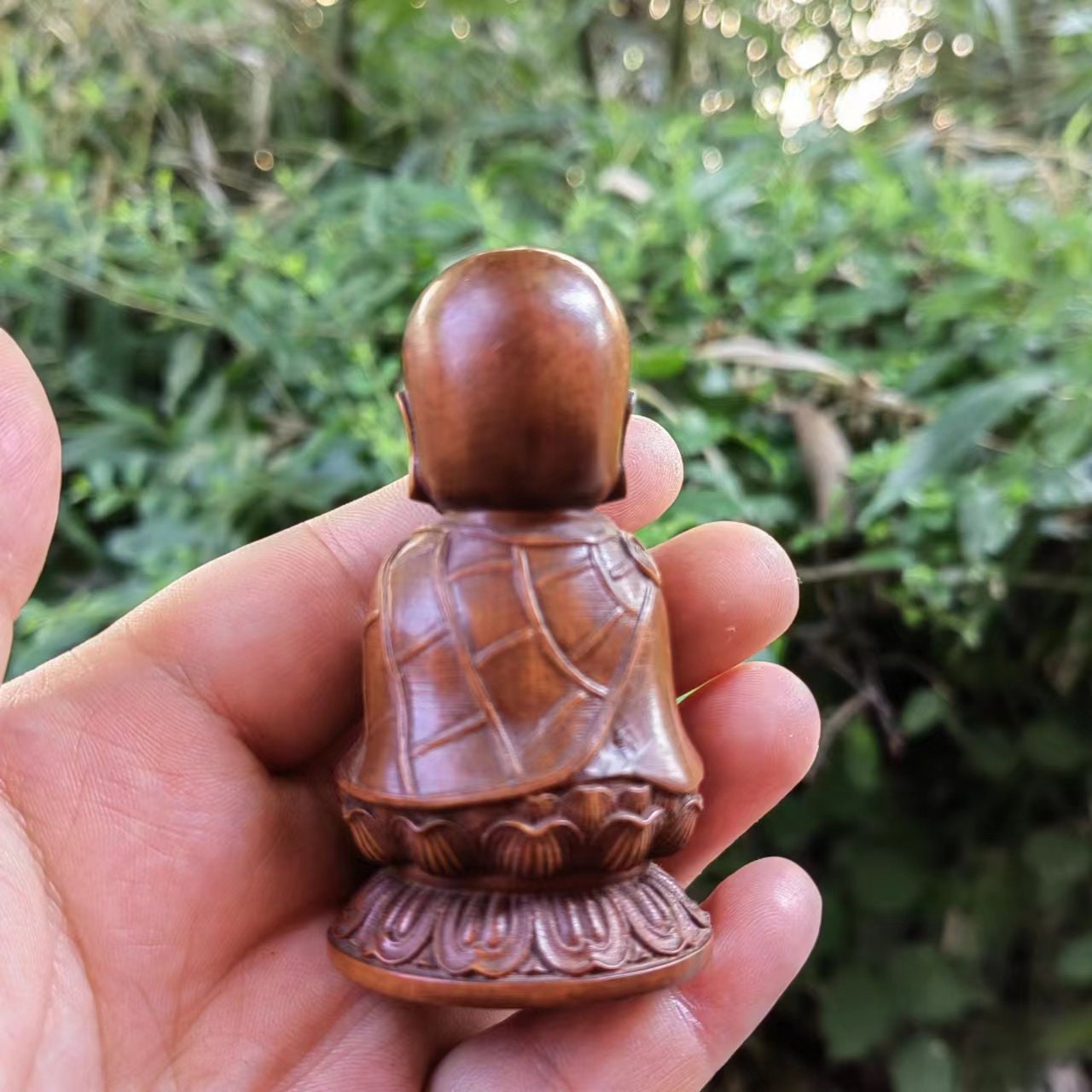 Wood Carving Meditating Buddha Mini Dharma Peace Zen Bodhisattva ...