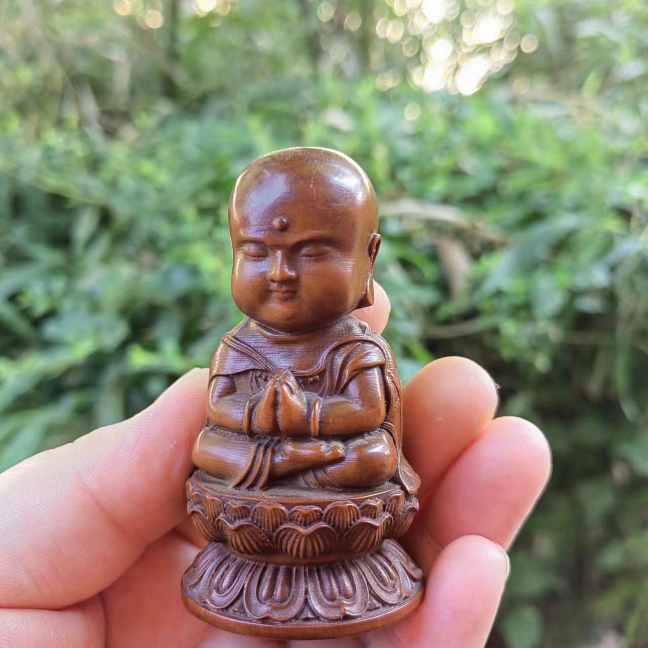 Wood Carving Meditating Buddha Mini Dharma Peace Zen Bodhisattva ...