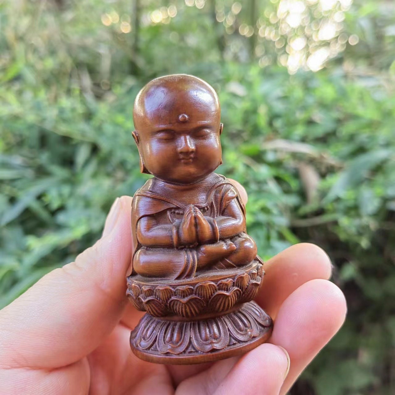 Wood Carving Meditating Buddha Mini Dharma Peace Zen Bodhisattva ...