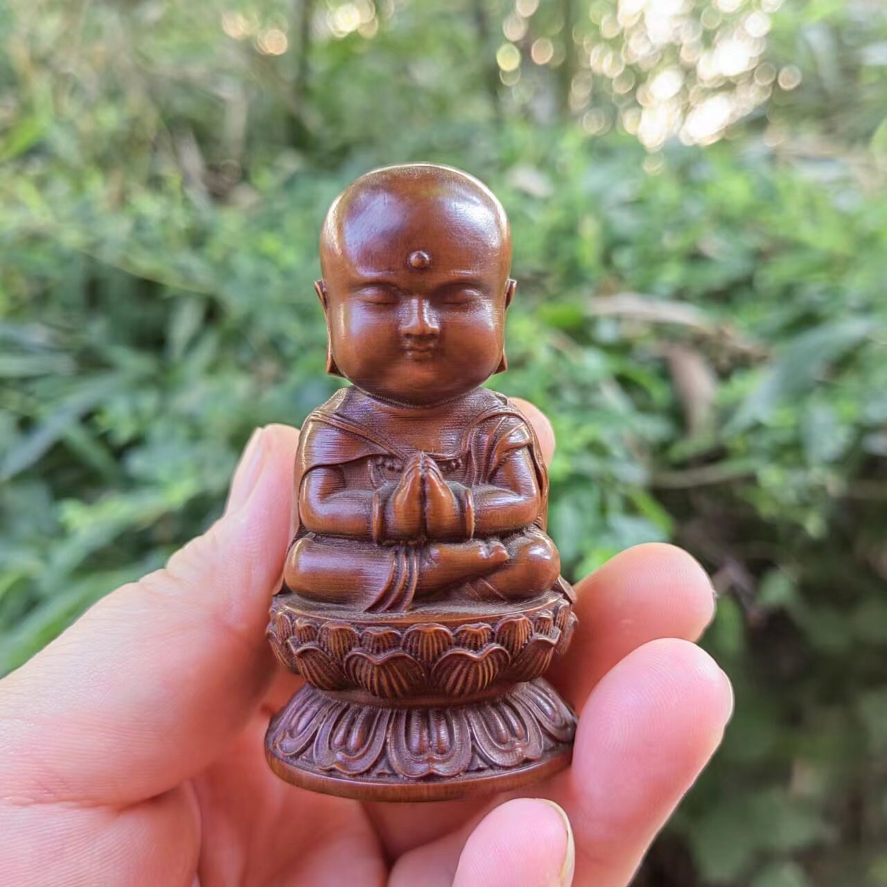 Wood Carving Meditating Buddha Mini Dharma Peace Zen Bodhisattva ...