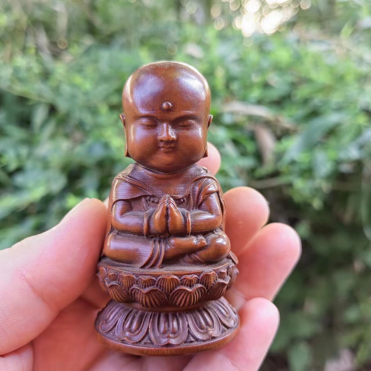 Wood Carving Meditating Buddha Mini Dharma Peace Zen Bodhisattva ...