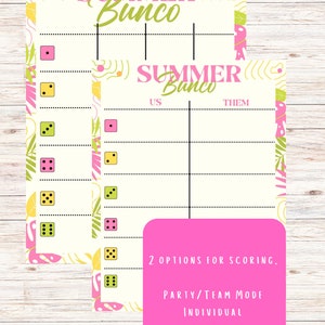 Summer Bunco Party Set - Etsy