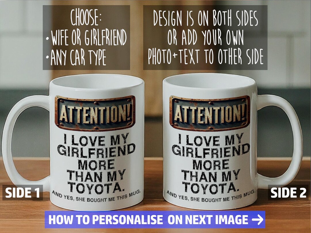 Toyota Mug - Gift for a Motoring Enthusiast - Can Be Personalised - Etsy