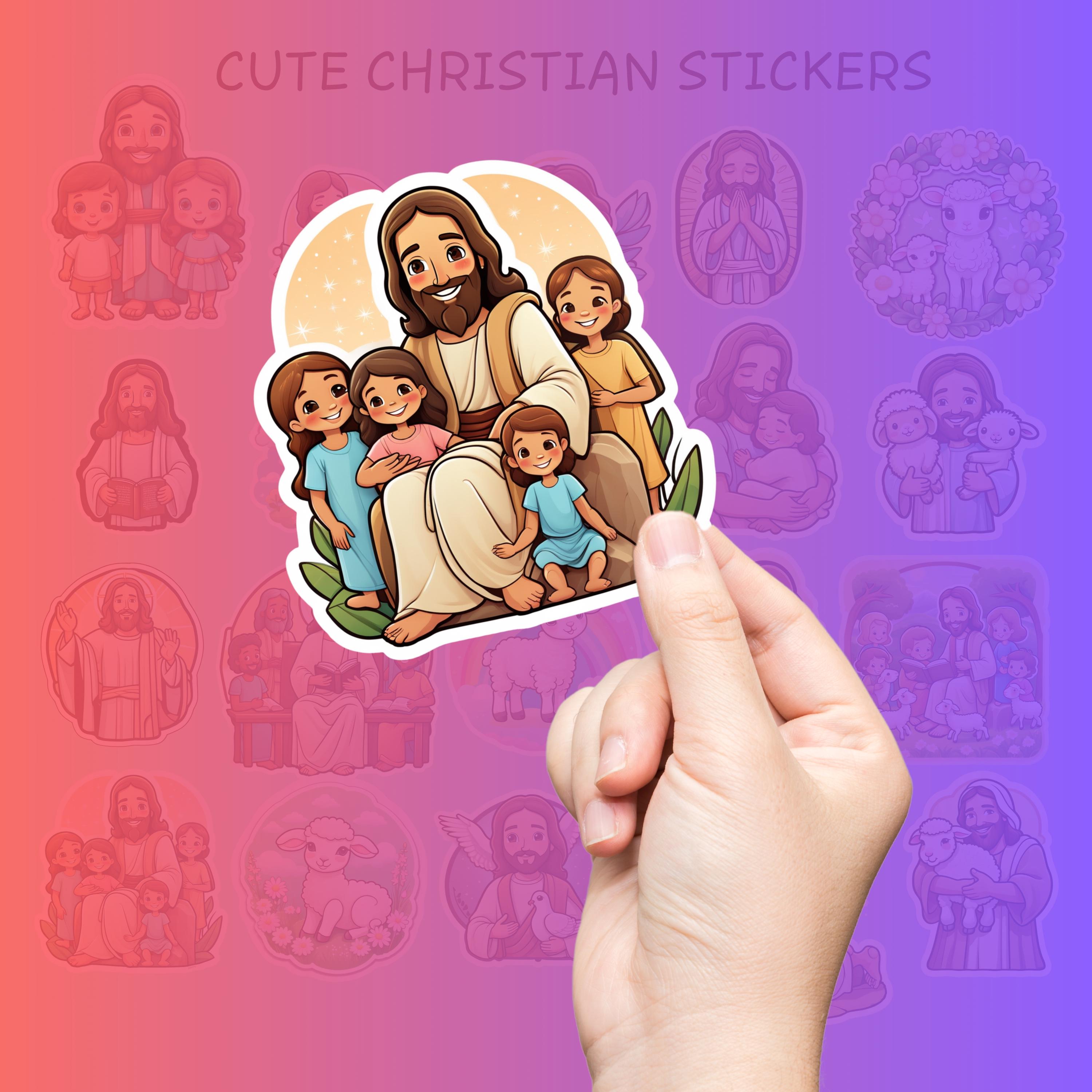 Printable Jesus Stickers - Christian Sticker, Digital Download, Bible ...