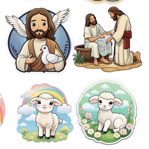 Printable Jesus Stickers - Christian Sticker, Digital Download, Bible ...