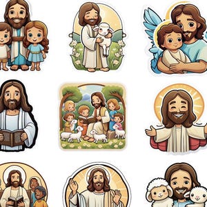 Printable Jesus Stickers - Christian Sticker, Digital Download, Bible ...