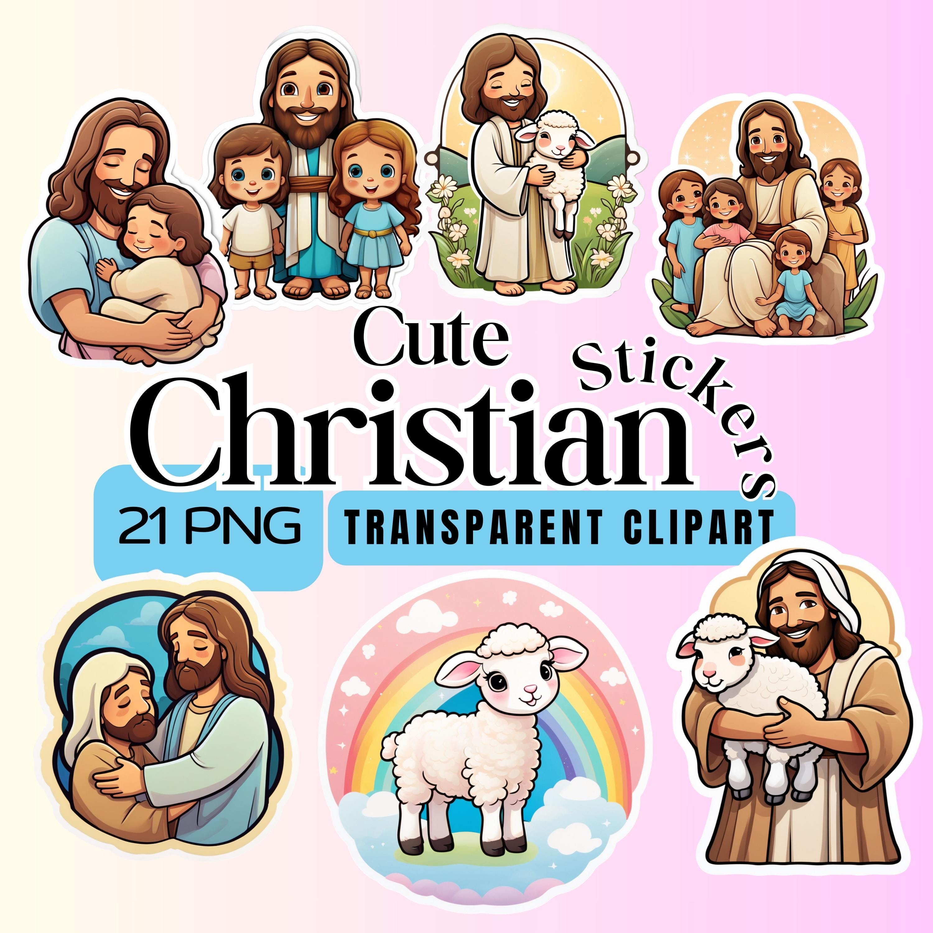 Printable Jesus Stickers - Christian Sticker, Digital Download, Bible ...