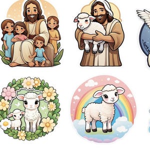 Printable Jesus Stickers - Christian Sticker, Digital Download, Bible ...