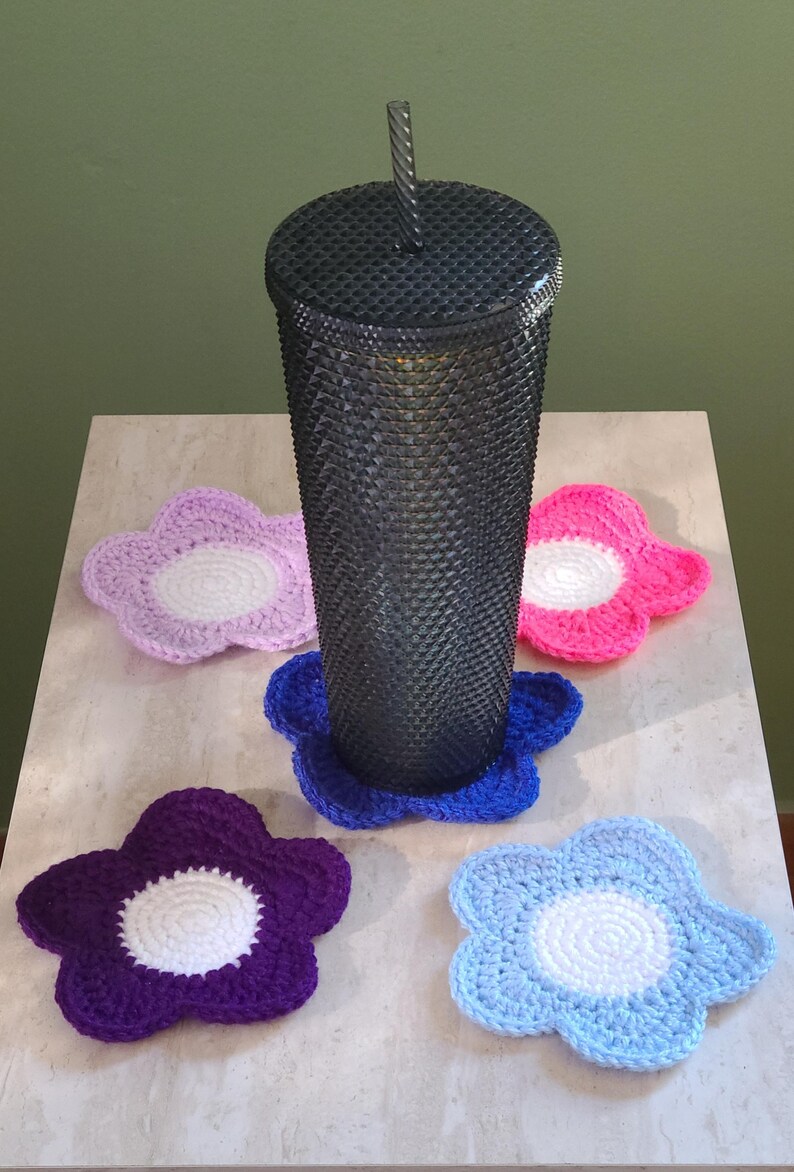 Flower Coaster Handmade Crochet Decor - Etsy