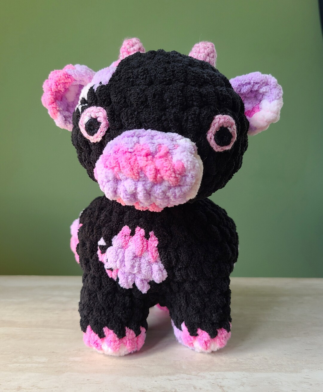 Pastel Goth Cow Crochet Plushie - Etsy