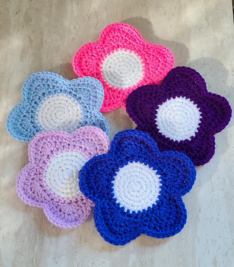 Flower Coaster Handmade Crochet Decor - Etsy