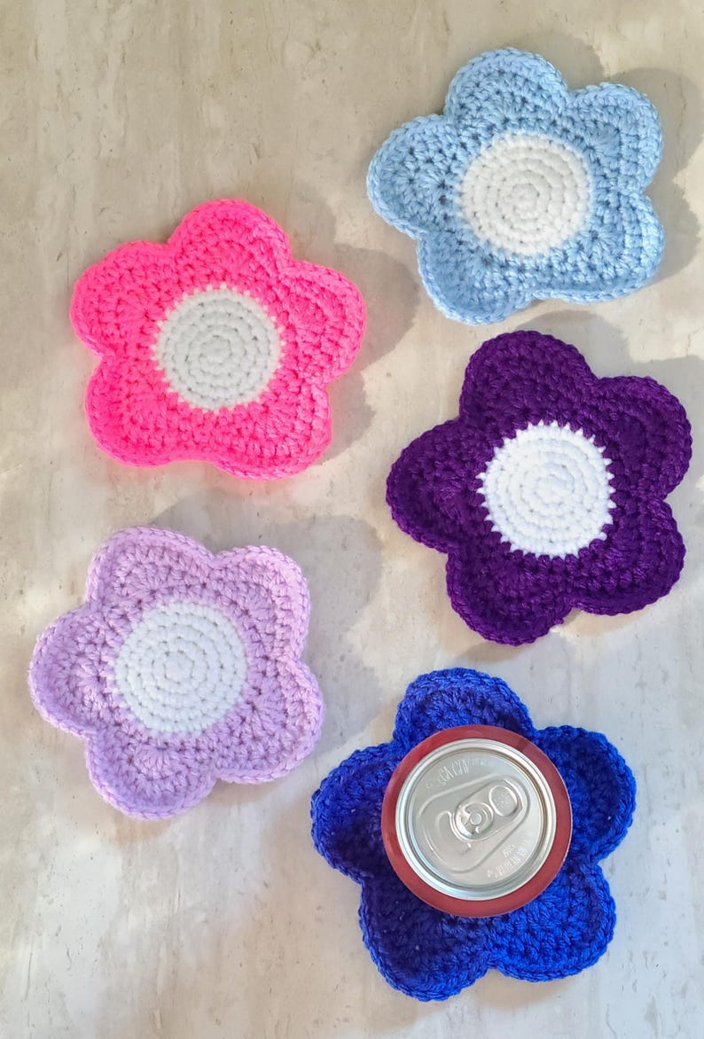 Flower Coaster Handmade Crochet Decor - Etsy